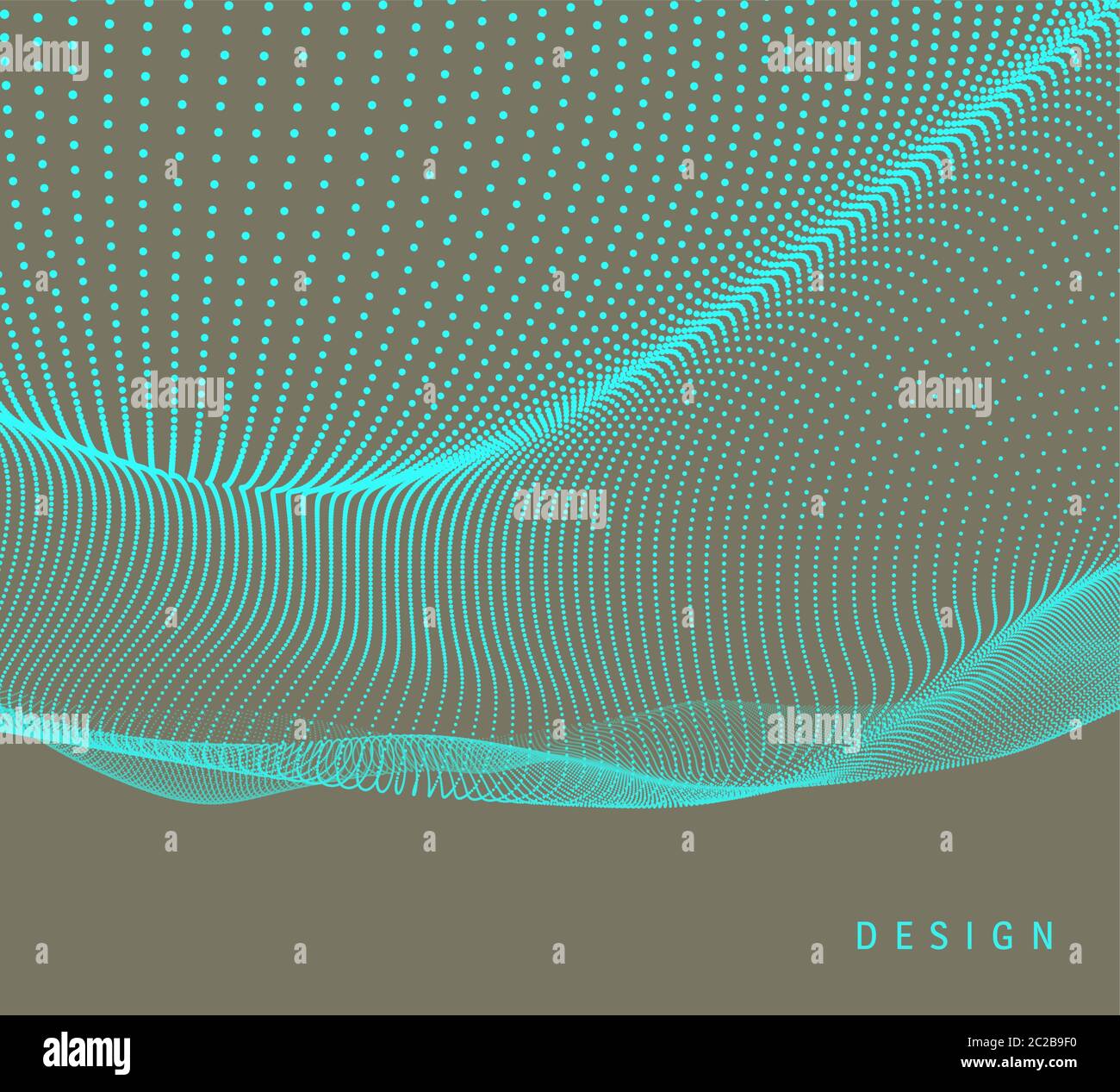 Abstract background. Technology style. 3d network design with particles ...