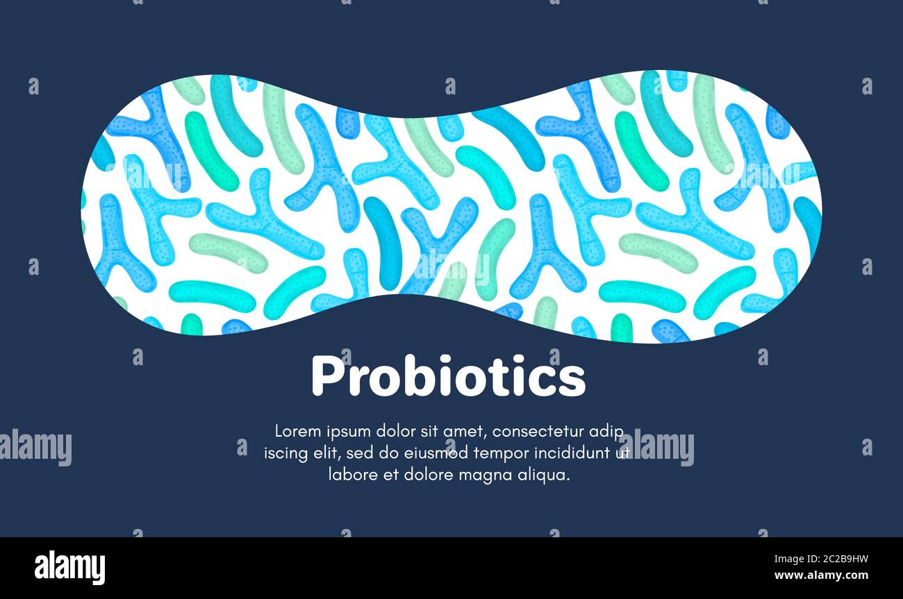 Vector Background With Probiotics Bifidobacterium Lactobacillus