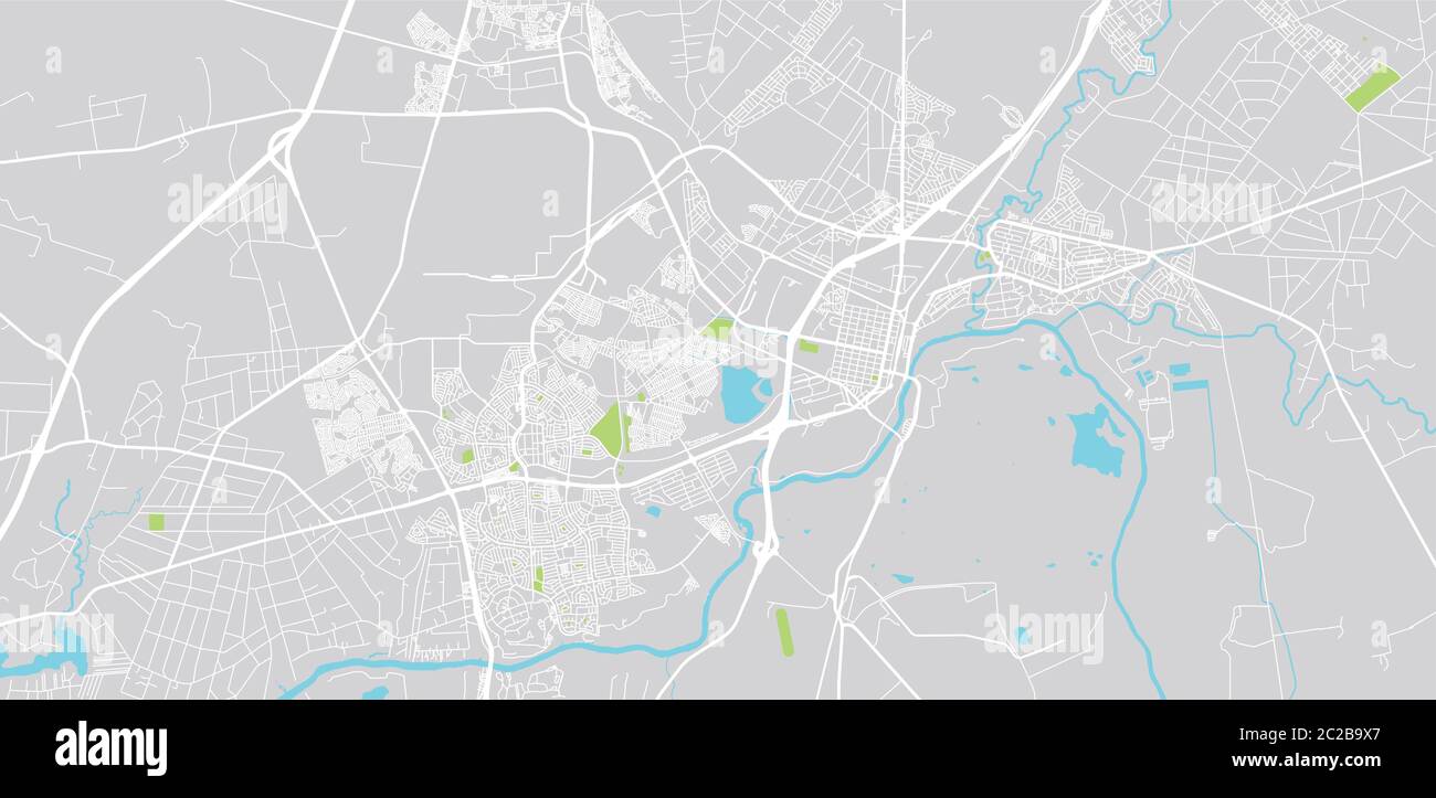 Urban vector city map of Vereeniging, South Africa Stock Vector Image ...