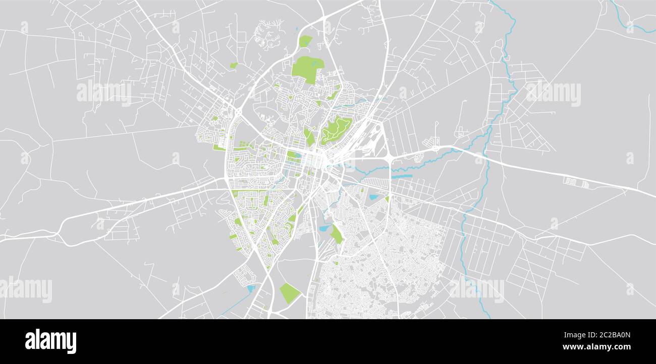 Urban vector city map of Bloemfontein, South Africa Stock Vector Image ...