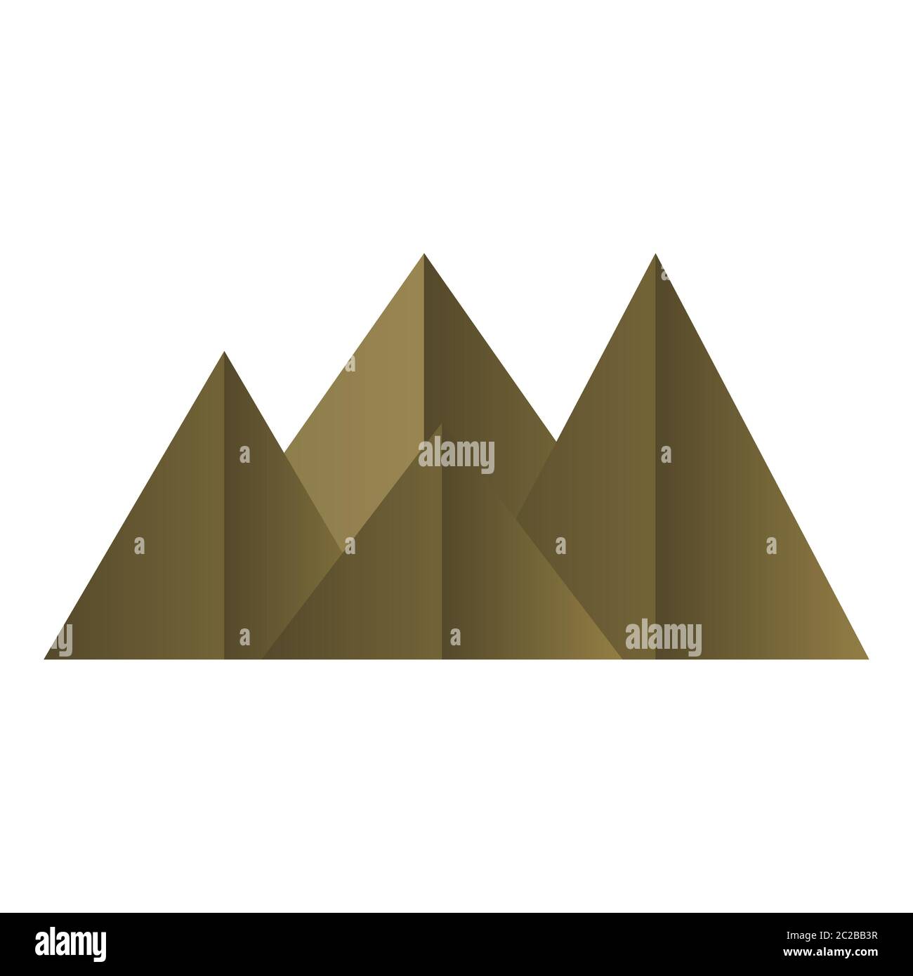 Golden mountains low poly style. Polygonal shapes. Vector isolated ...