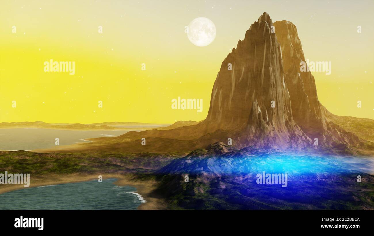 fantasy landscape scenery at dawn Stock Photo - Alamy