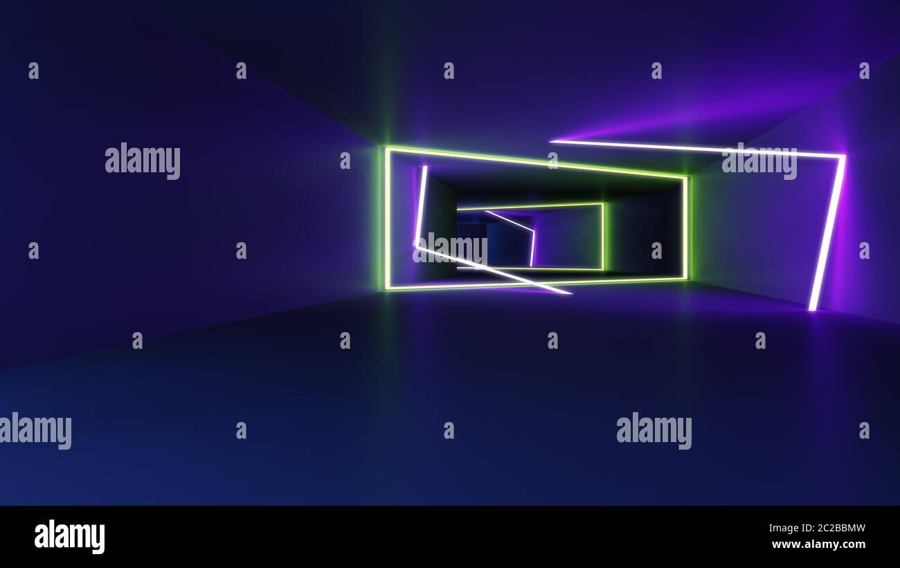 Neon glowing arch tunnel hi-res stock photography and images - Alamy