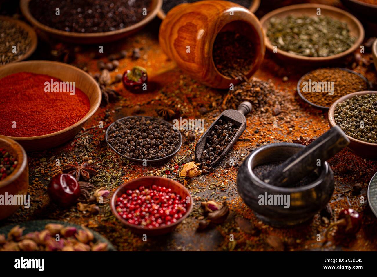 Composition of spices and seasonings for cooking Stock Photo - Alamy