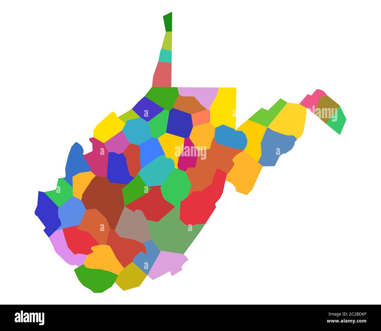 Map of West Virginia Stock Photo - Alamy