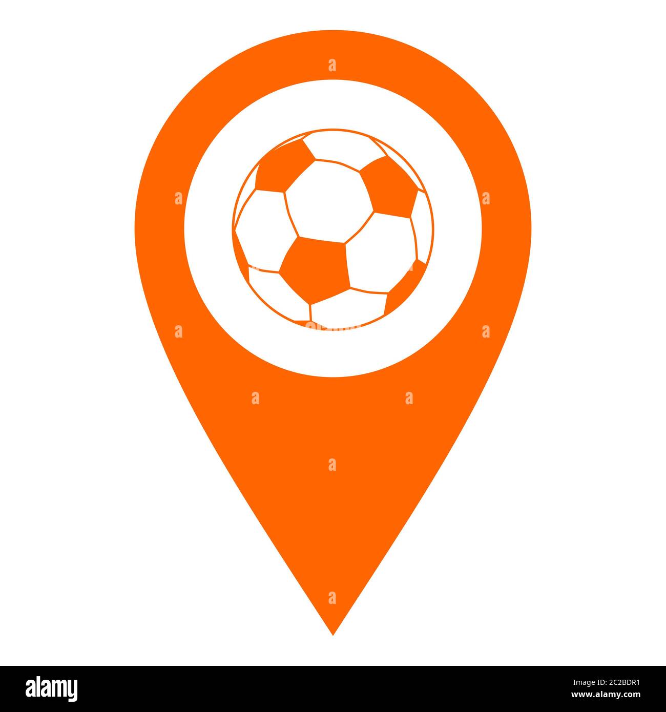 Soccer ball and location pin Stock Photo - Alamy