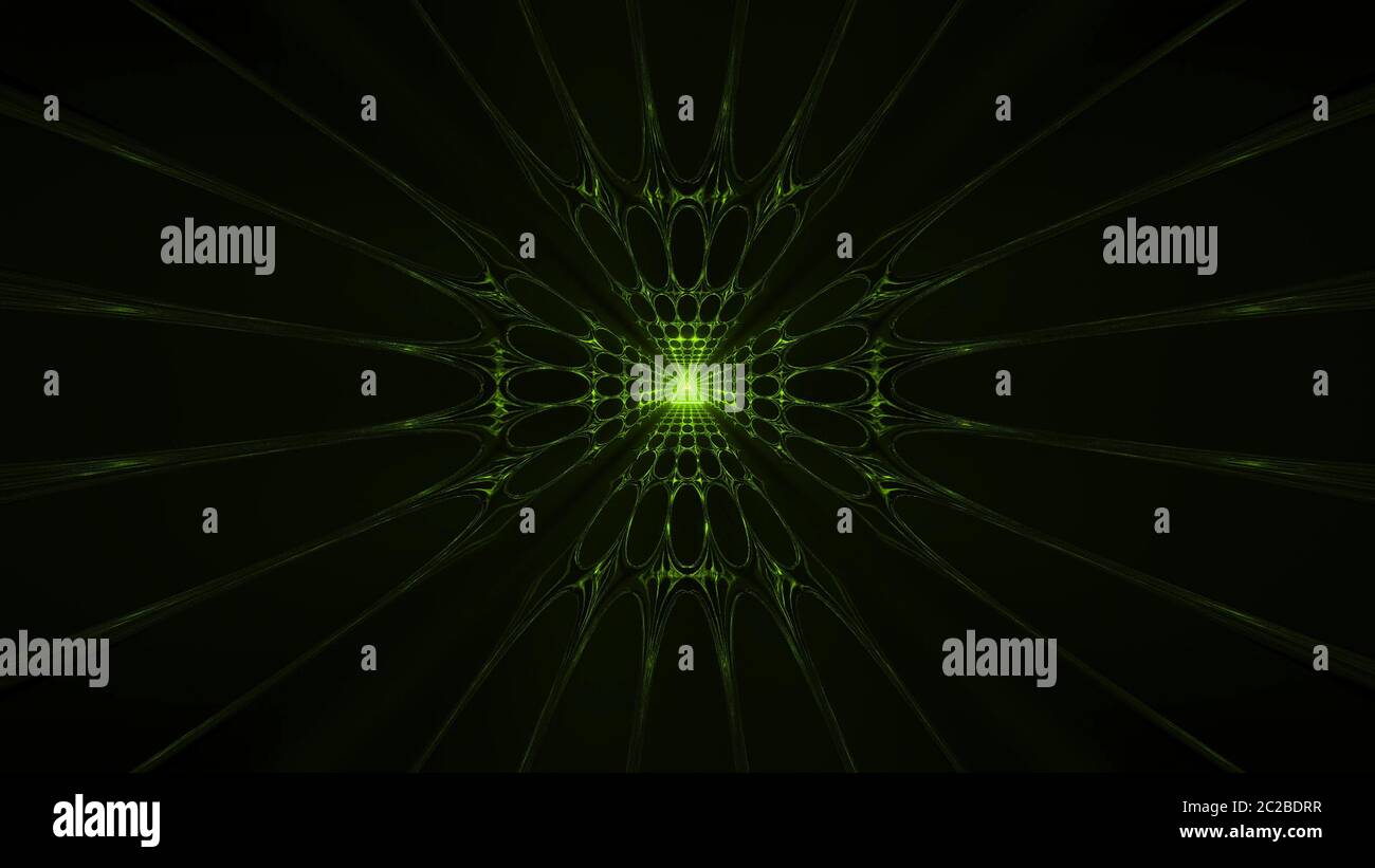 green glowing fantasy triangle wireframe design with reflective ...