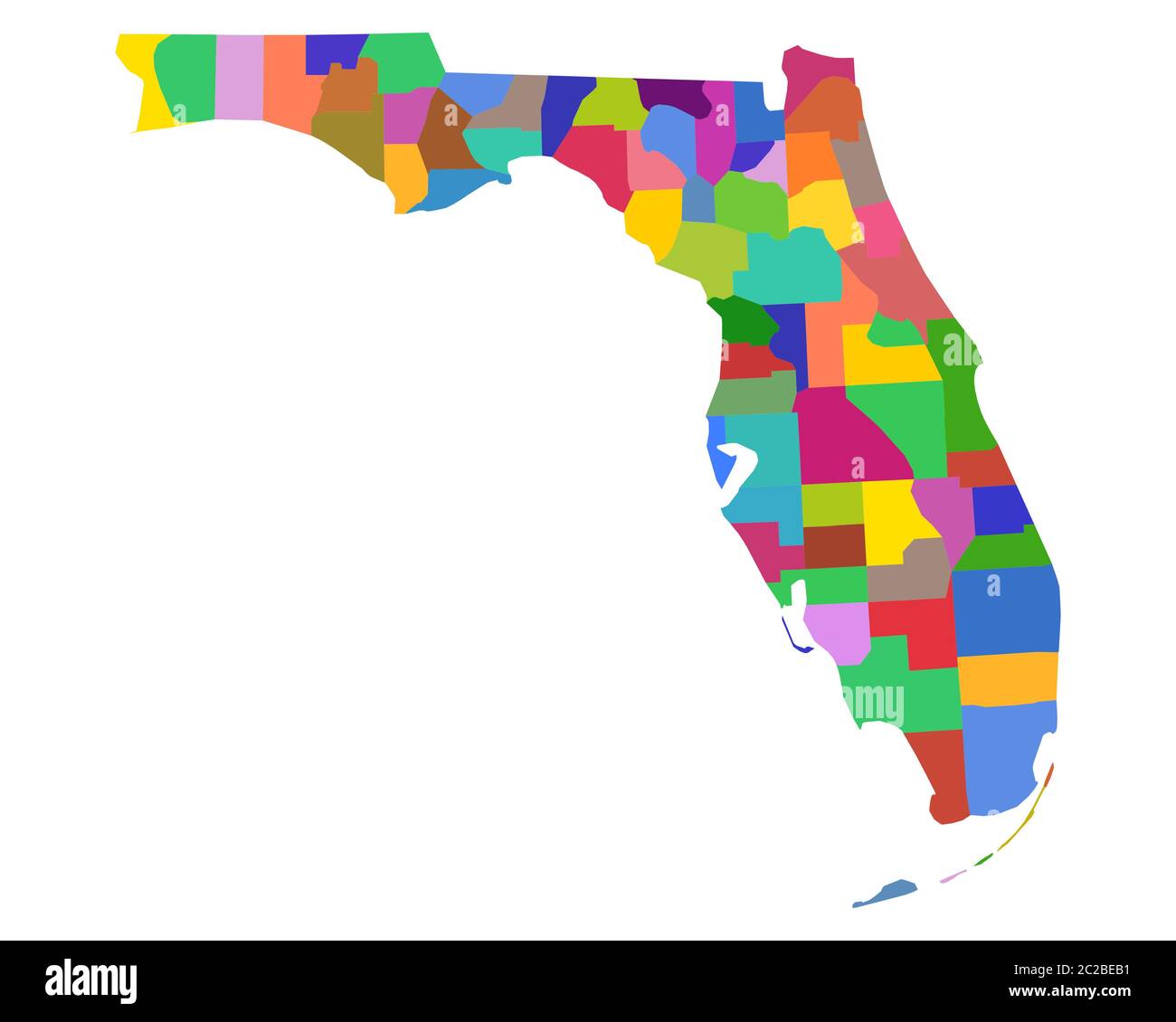 Florida counties map hi-res stock photography and images - Alamy