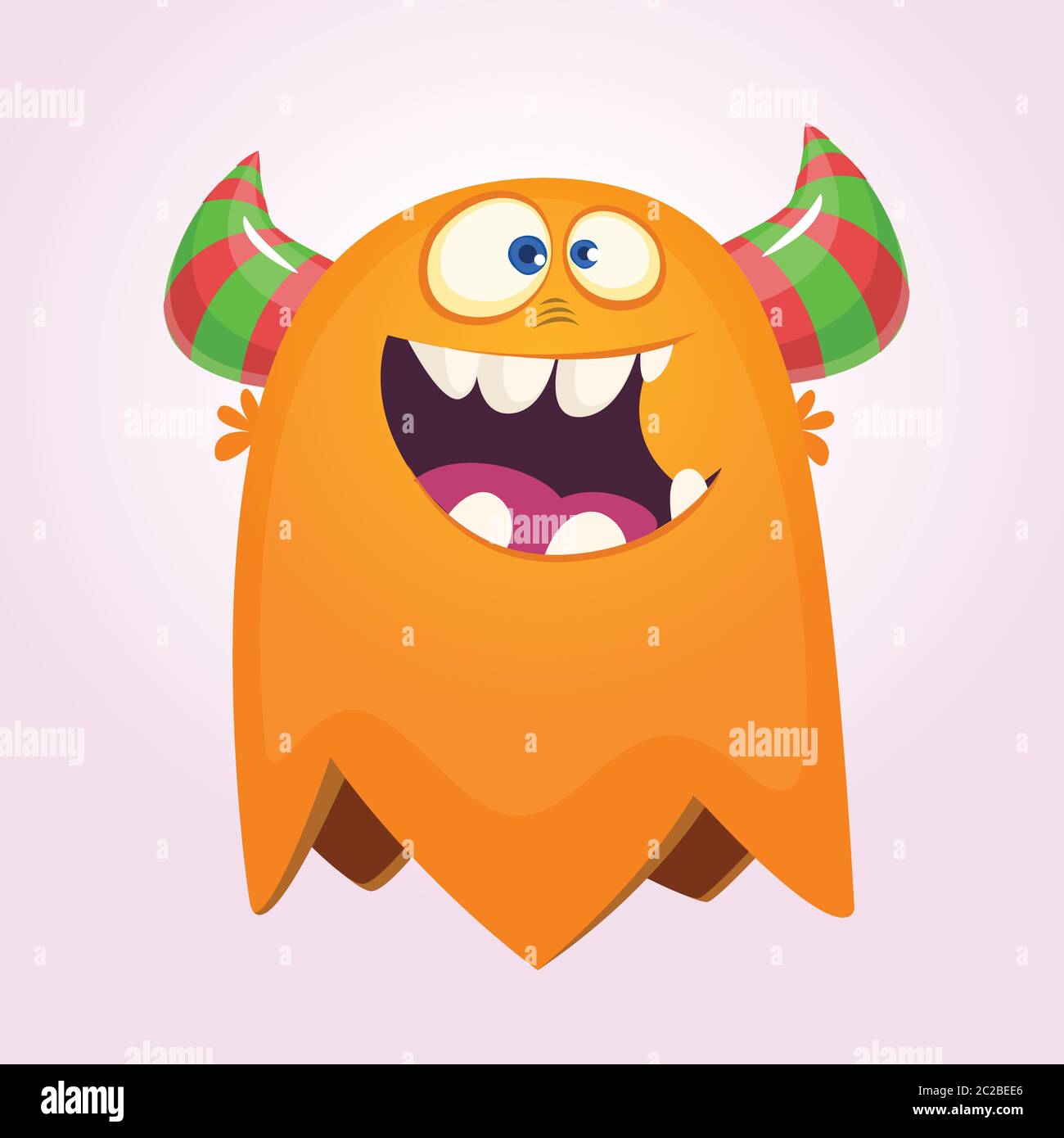 Cute cartoon monster. Surprised flying monster. Halloween vector ...