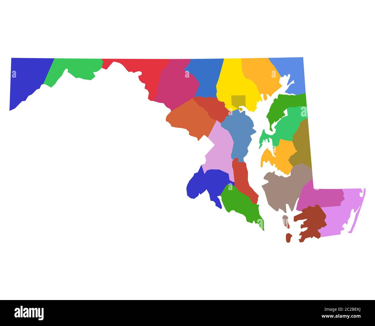 Map of Maryland Stock Photo - Alamy