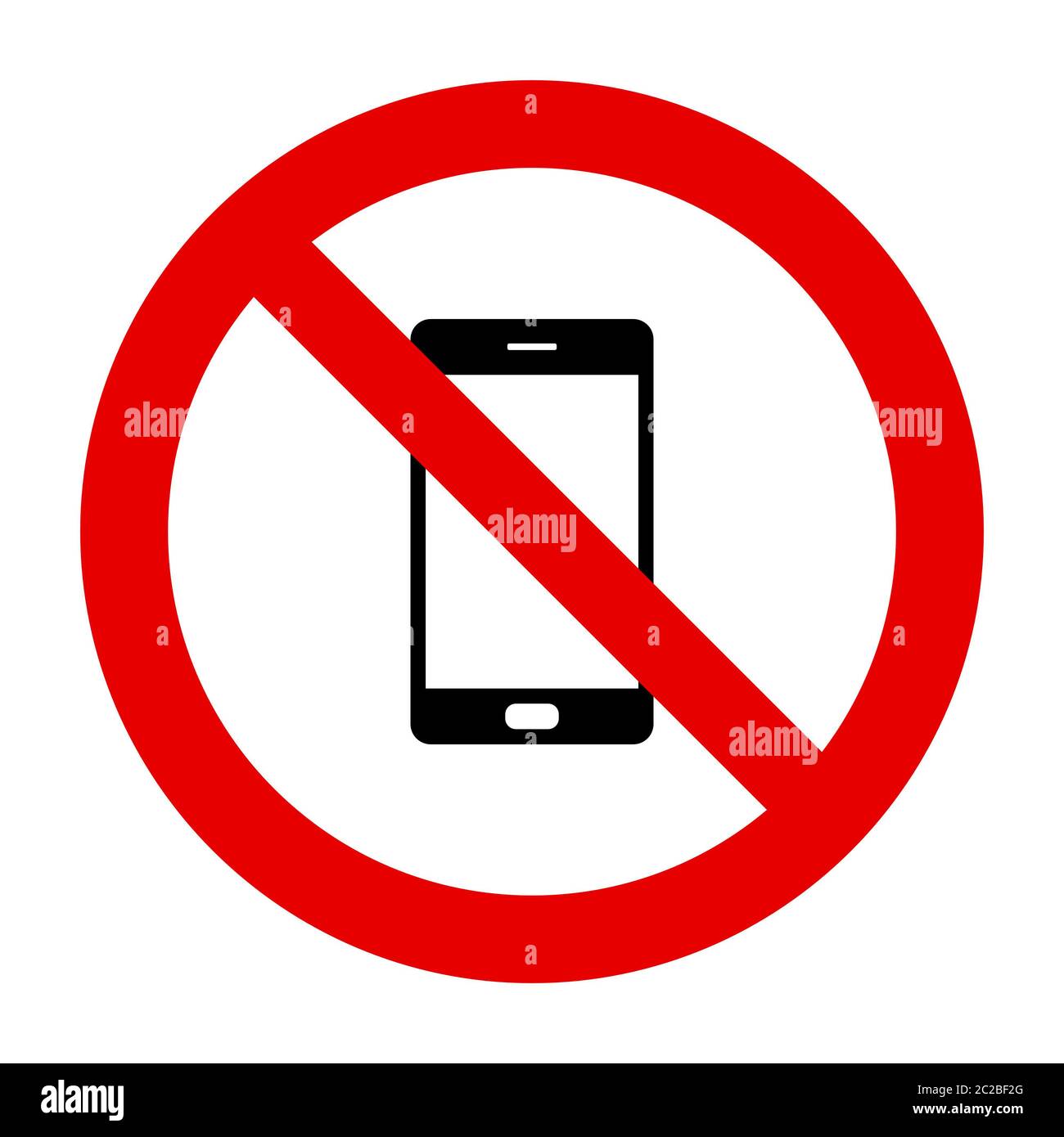 Smartphone and prohibition sign Stock Photo - Alamy