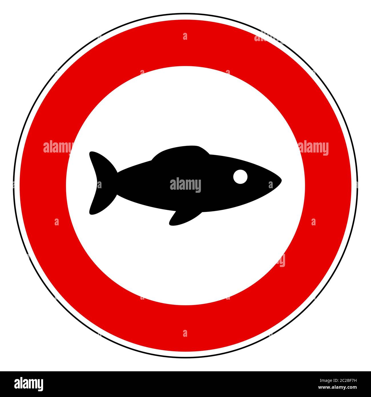 Fish and prohibition sign Stock Photo - Alamy