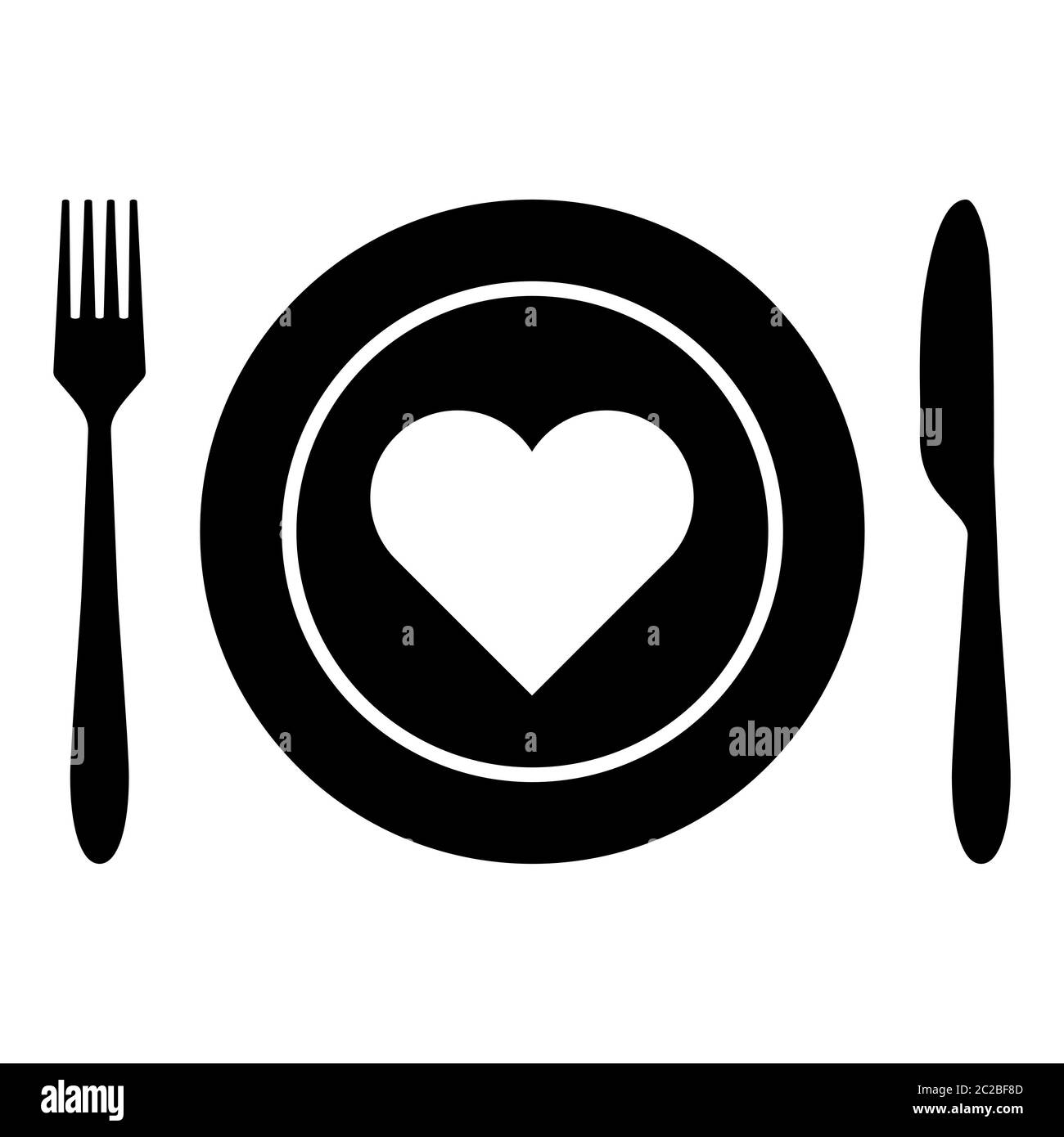 Heart and cutlery Stock Photo - Alamy