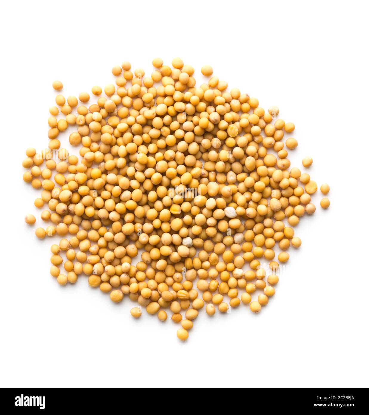 Yellow mustard seeds isolated on white background Stock Photo - Alamy