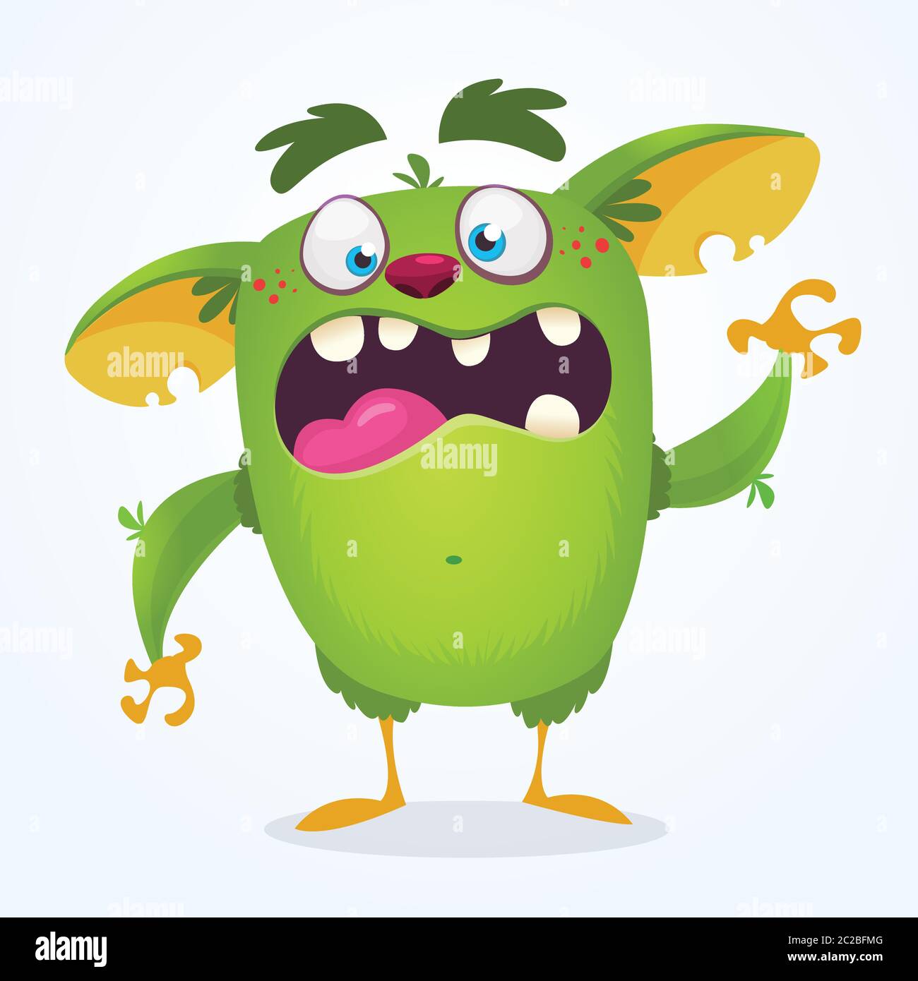 Angry cartoon monster. Halloween vector illustration Stock Vector Image ...