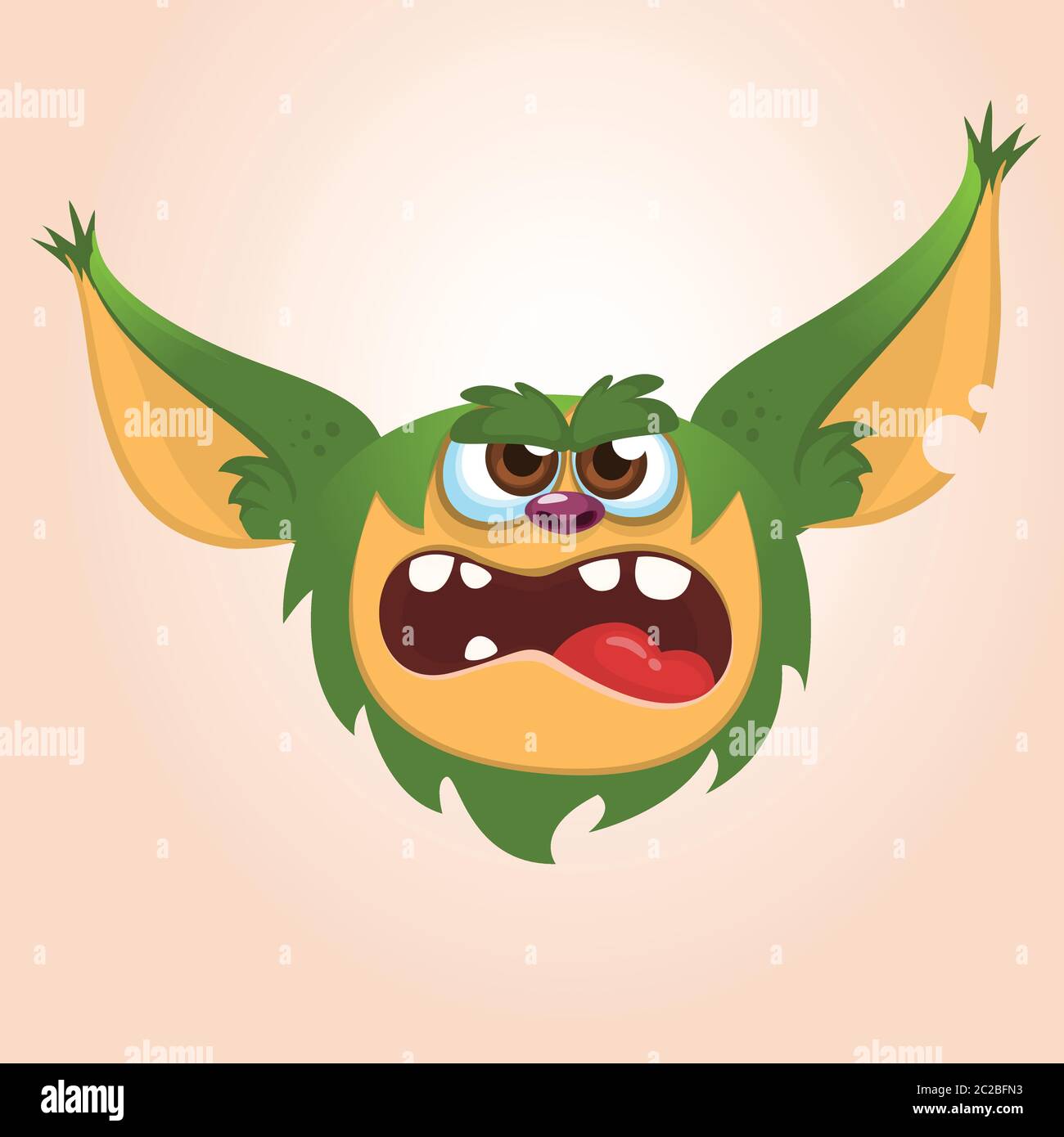 Cartoon angry monster.Vector illustration of gremlin Stock Vector Image ...