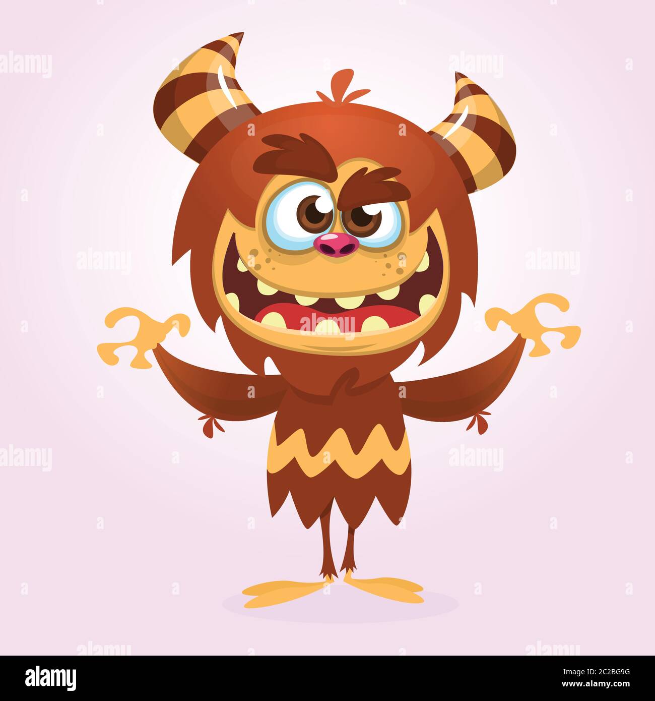 Happy cute cartoon monster. Vector illustration Stock Vector Image ...