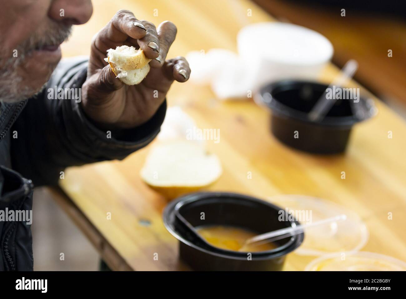 Poor man warm soup Stock Photo - Alamy