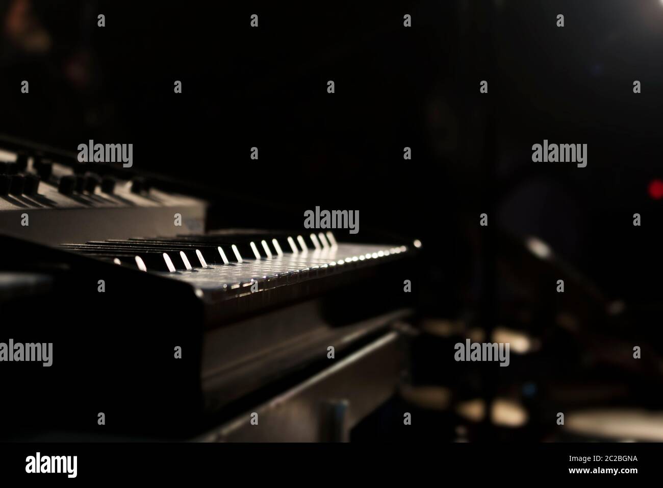 Piano Keyboards In Music Studio. Musical Instruments Stock Photo - Alamy