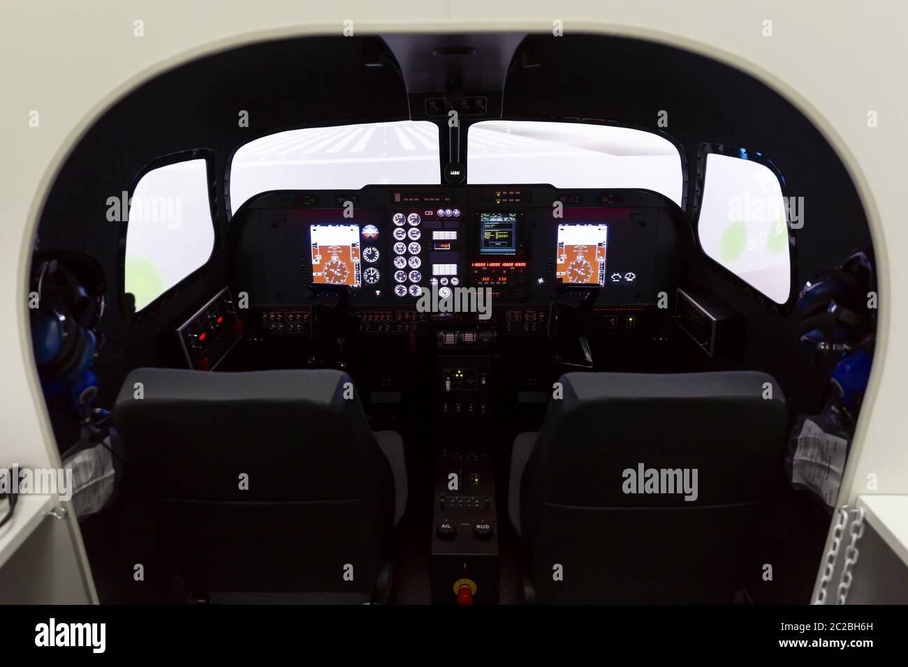 Fighter aircraft simulator training room Stock Photo - Alamy