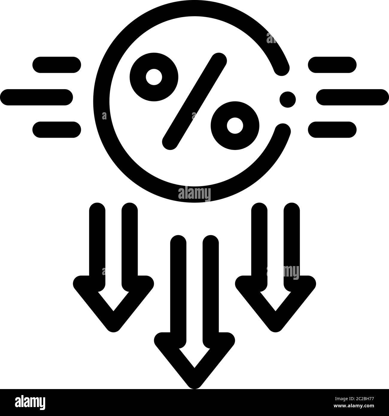 falling interest down icon vector outline illustration Stock Vector ...