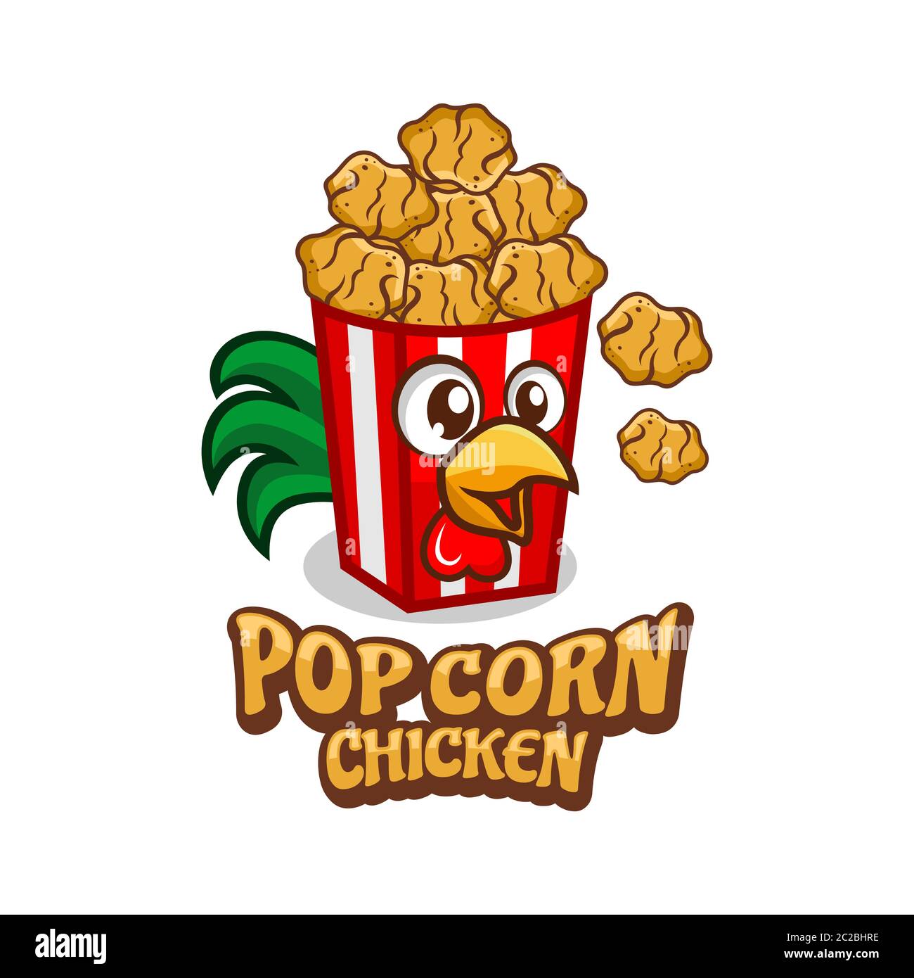 Pop Corn Chicken logo.Vector illustration Stock Vector Image & Art - Alamy