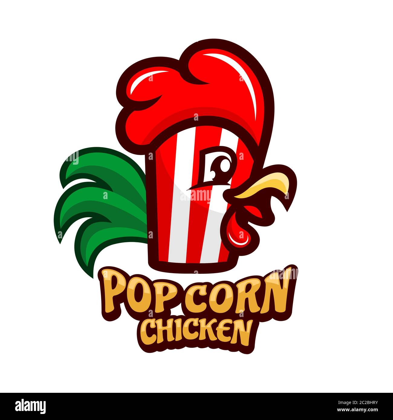 Pop Corn Chicken logo.Vector illustration Stock Vector Image & Art - Alamy