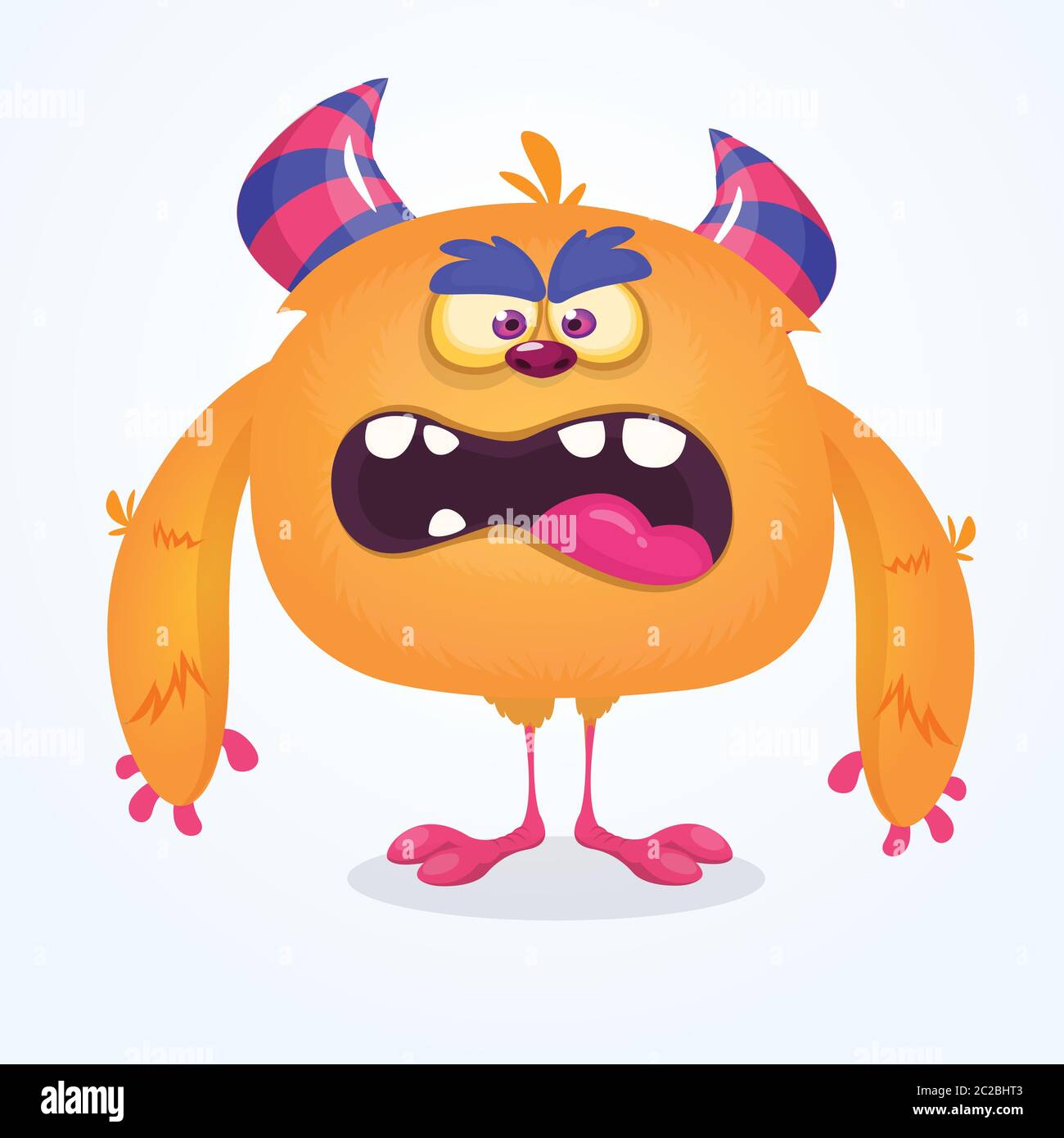 Happy cartoon monster. Vector Halloween monster Stock Vector Image ...
