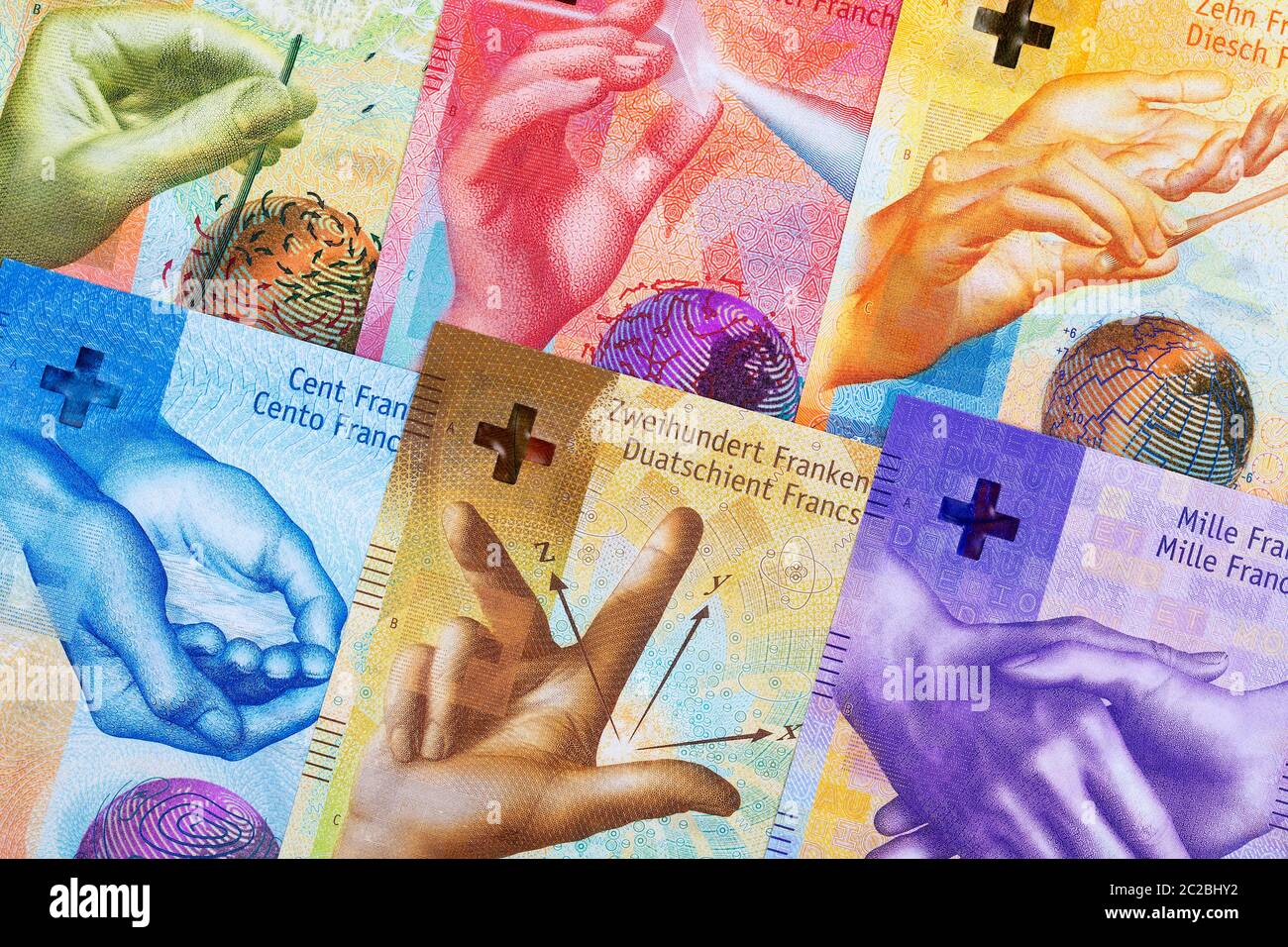 Swiss Francs, a business background Stock Photo - Alamy