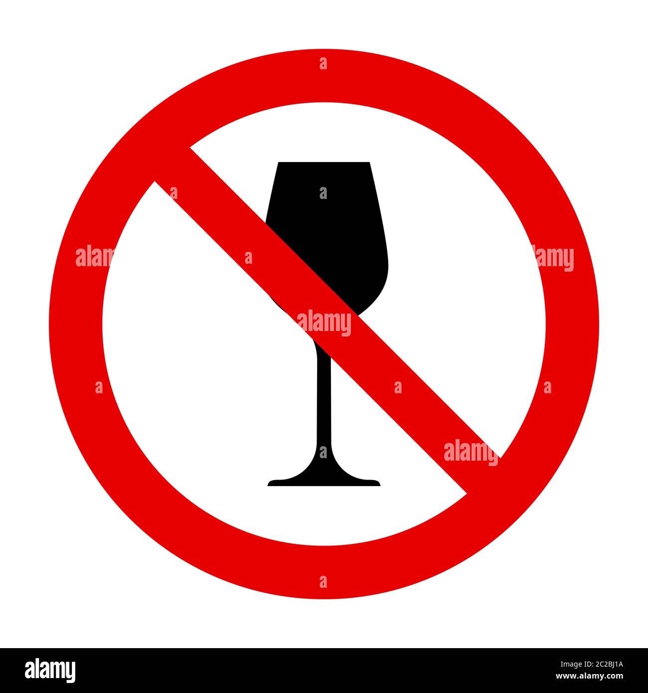 Wine glass and prohibition sign Stock Photo - Alamy