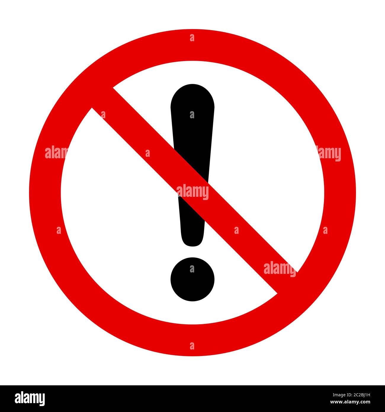 Exclamation mark and prohibition sign Stock Photo - Alamy
