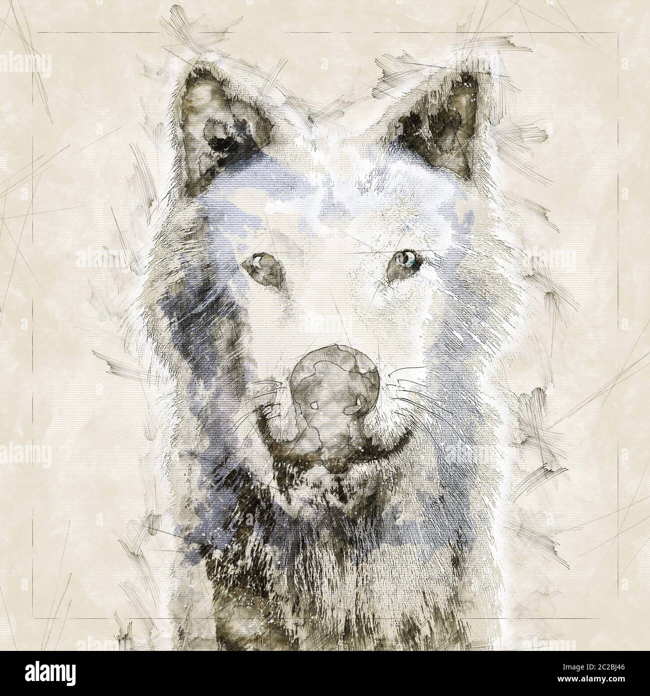 Digital artistic Sketch, based on a self-created 3D Illustration of a ...