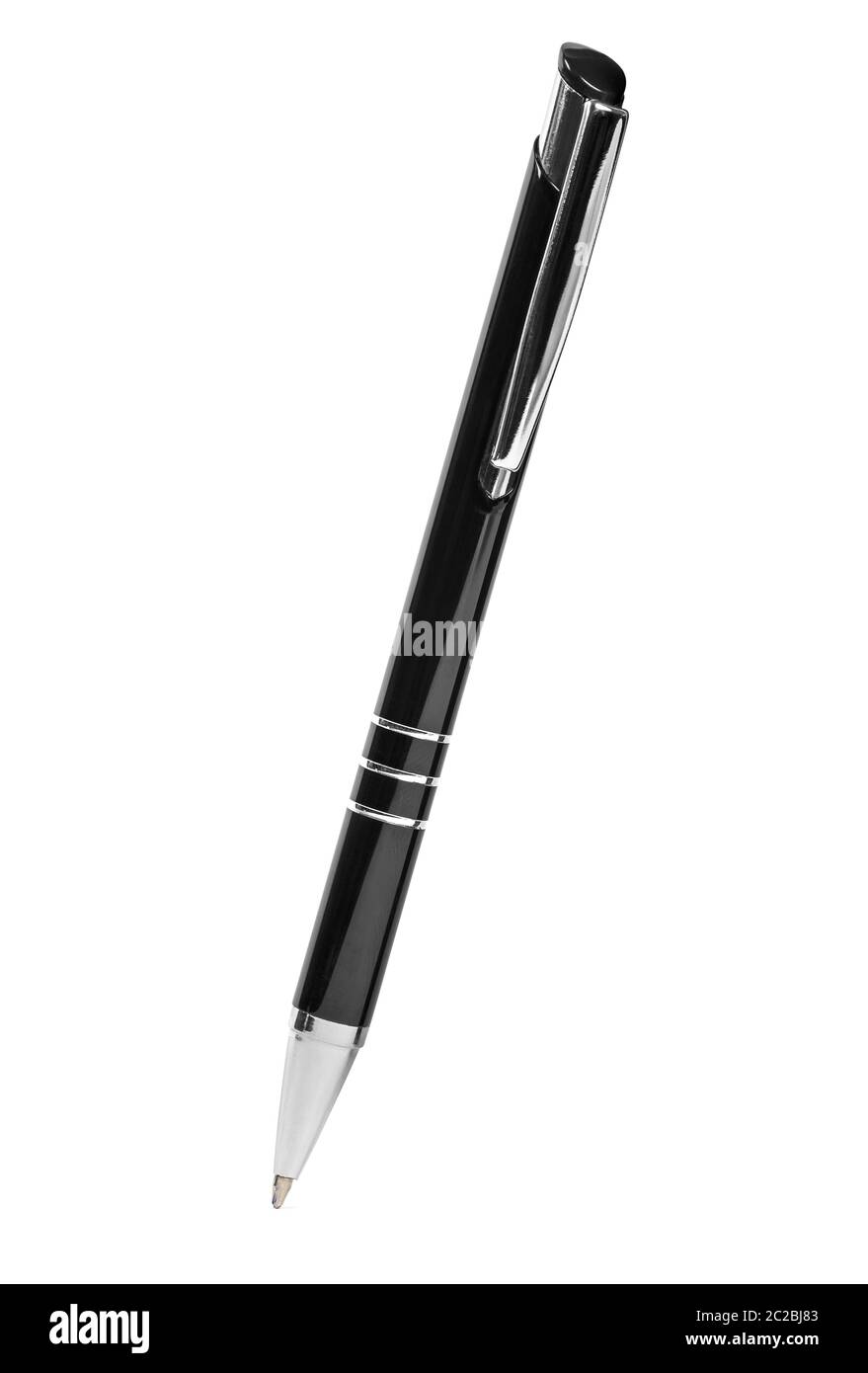 Black ballpoint isolated on white background with clipping path Stock ...