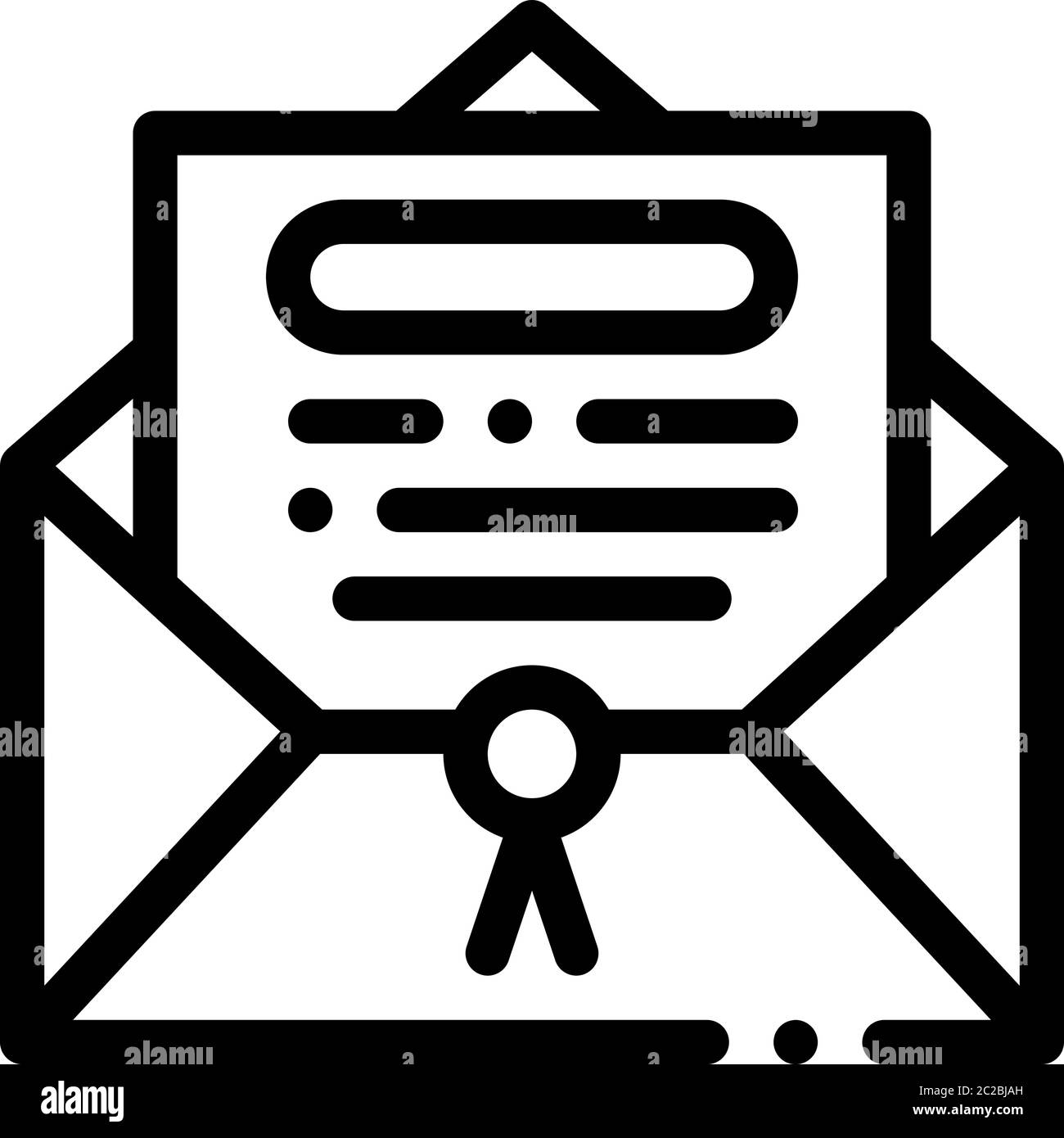 letter in envelope with seal icon vector outline illustration Stock ...