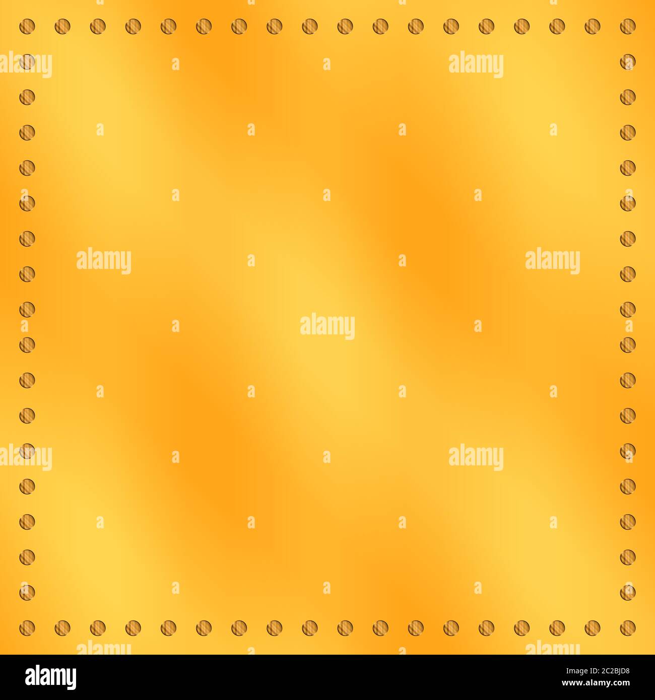 A solid gold plate background with a rivet border Stock Photo - Alamy