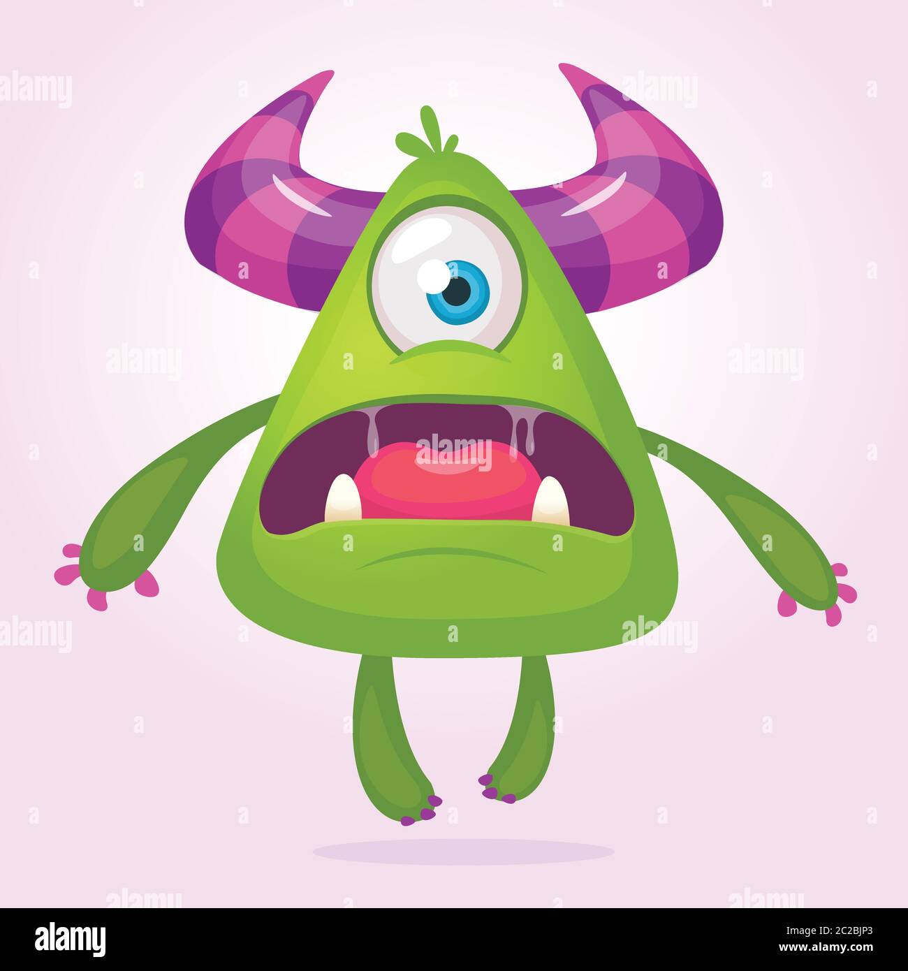 Happy cartoon monster. Vector mascot Stock Vector Image & Art - Alamy