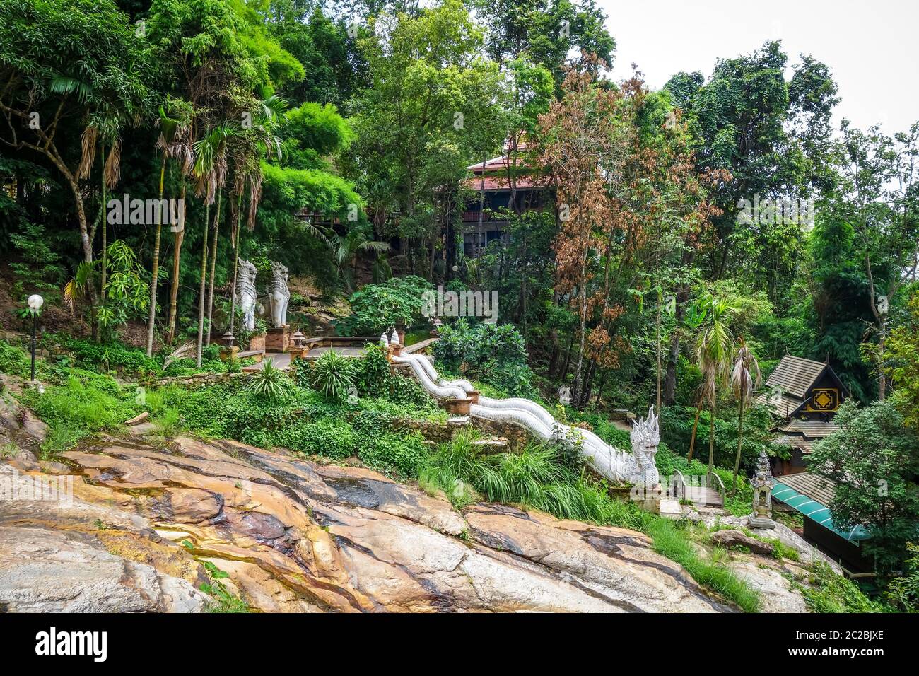 Wat Palad temple buildings in jungle, Chiang Mai, Thailand Stock Photo ...