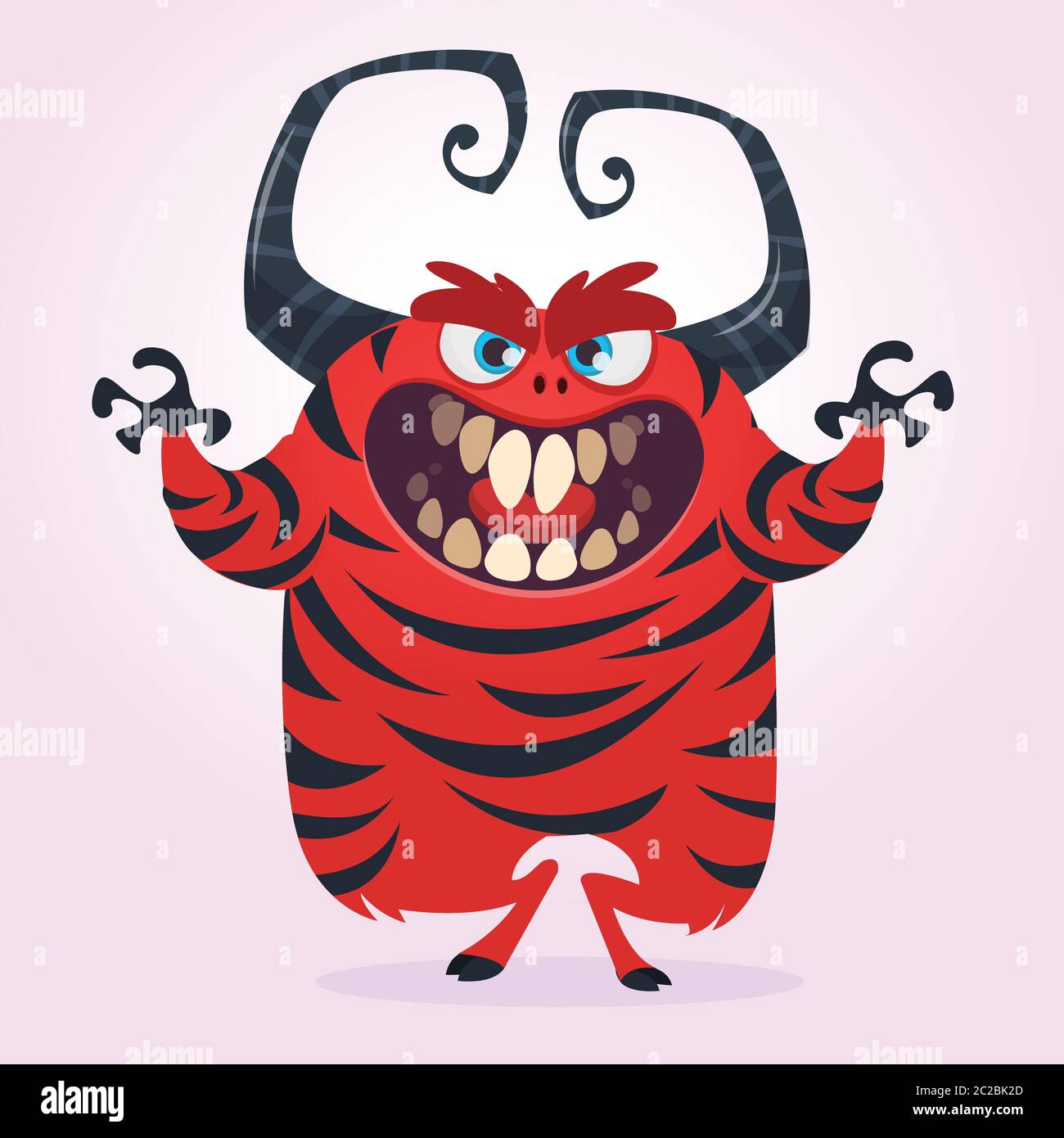Cartoon red monster illustration. Vector Stock Vector Image & Art - Alamy