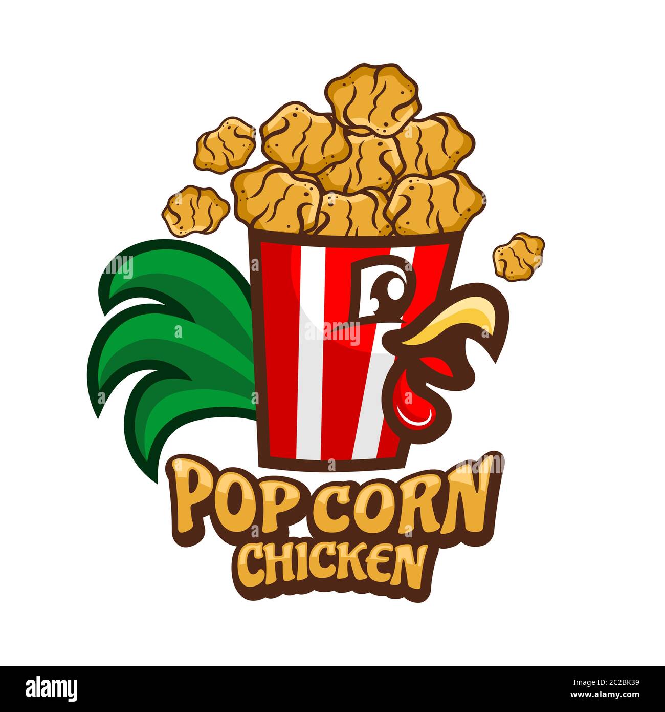 Pop Corn Chicken logo.Vector illustration Stock Vector Image & Art - Alamy