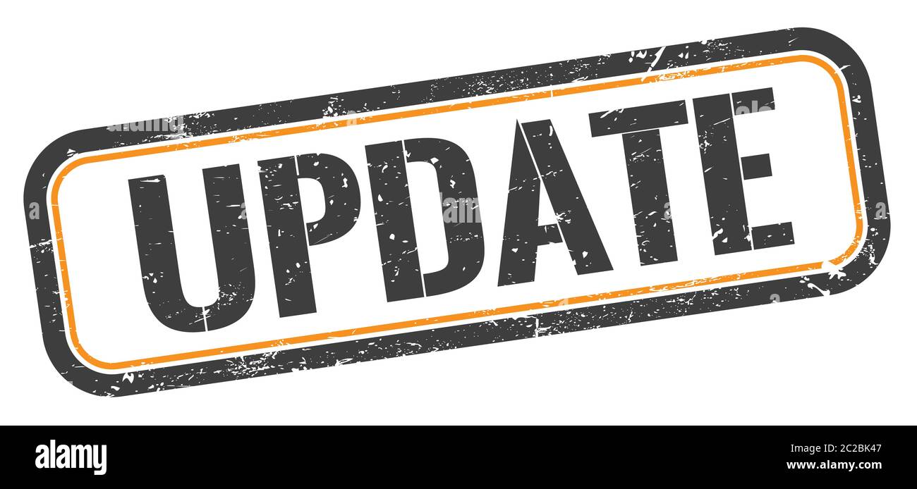 UPDATE black rectangle stamp Stock Photo - Alamy