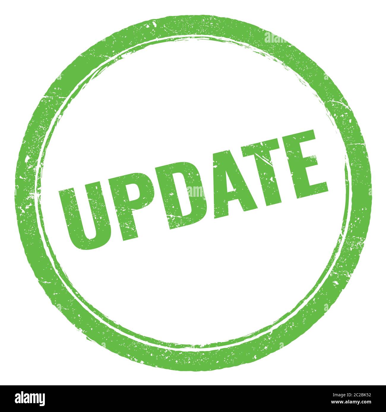 UPDATE green round grungy stamp Stock Photo - Alamy