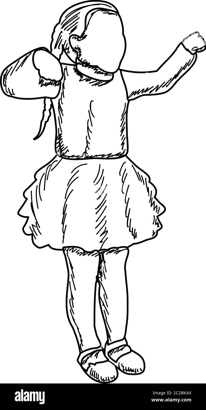 faceless kids dancing sketch, lines Stock Vector Image & Art - Alamy