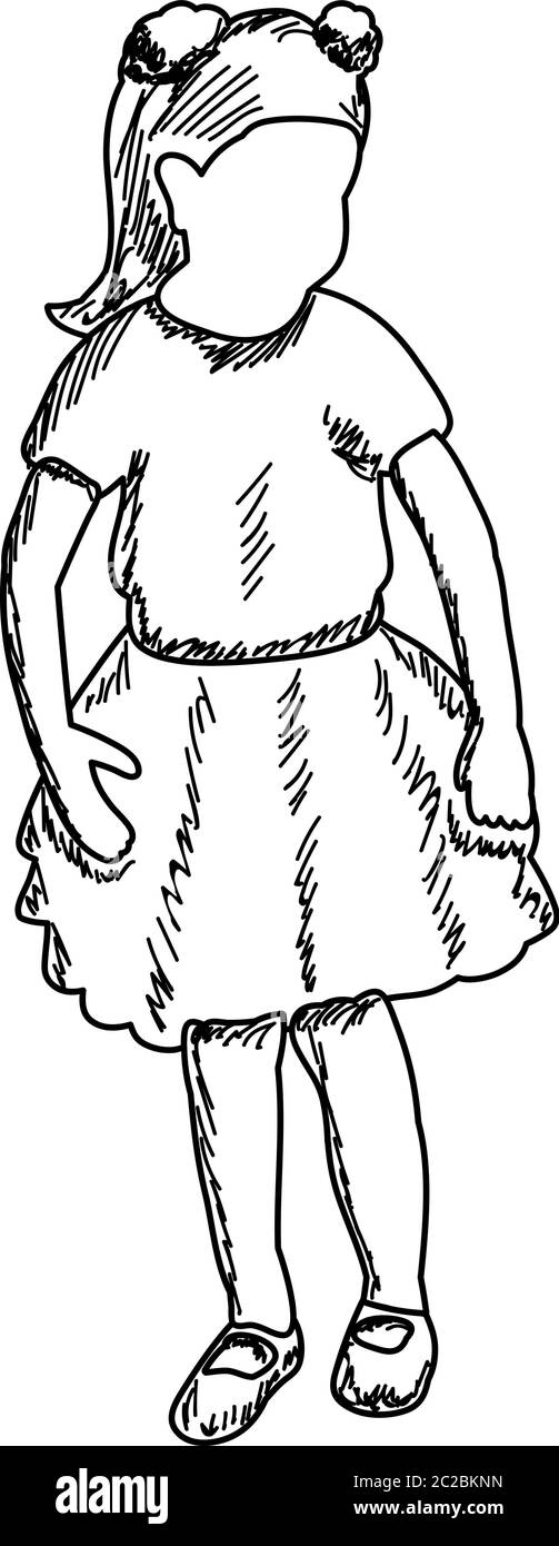 white background, faceless child sketch, lines Stock Vector Image & Art ...