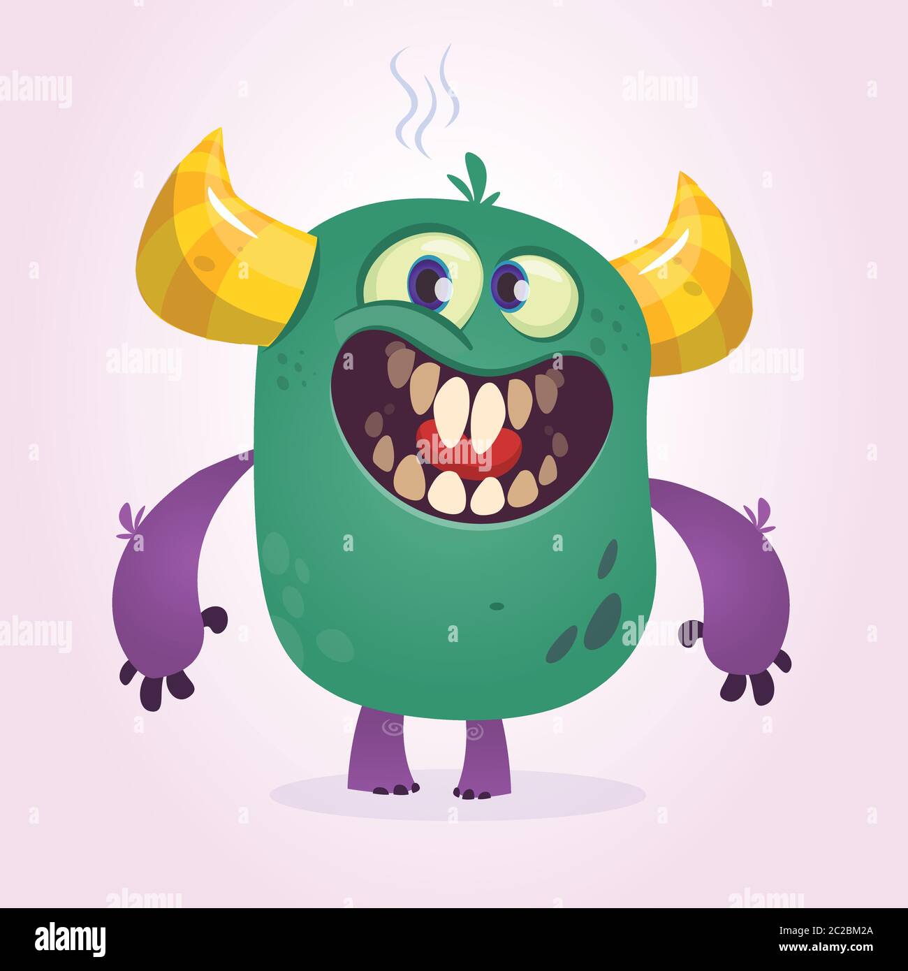 Angry cartoon cute monster. Vector monster character Stock Vector Image ...