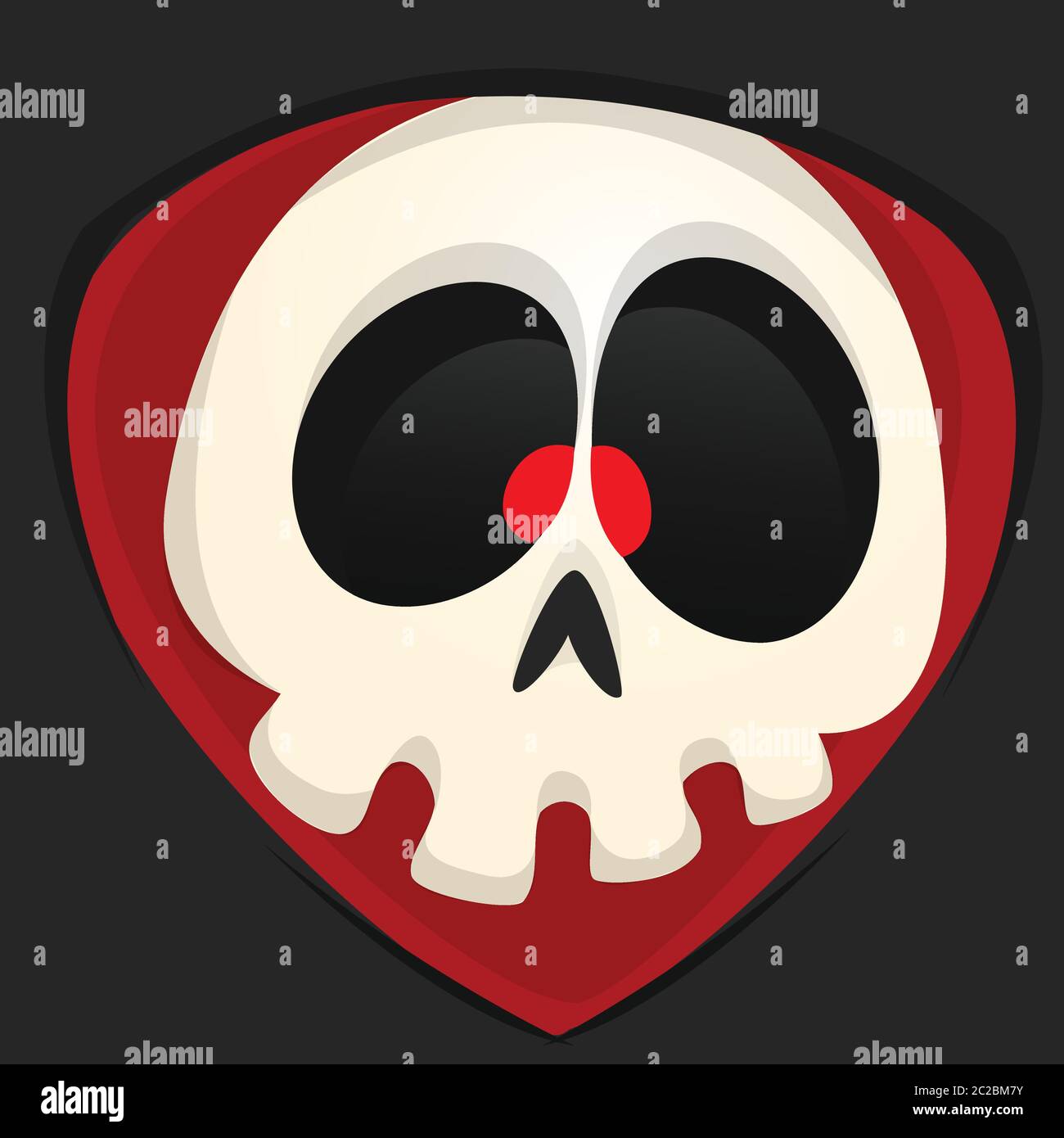 Cartoon grim reaper face avatar. Cute vector face of cartoon skull ...
