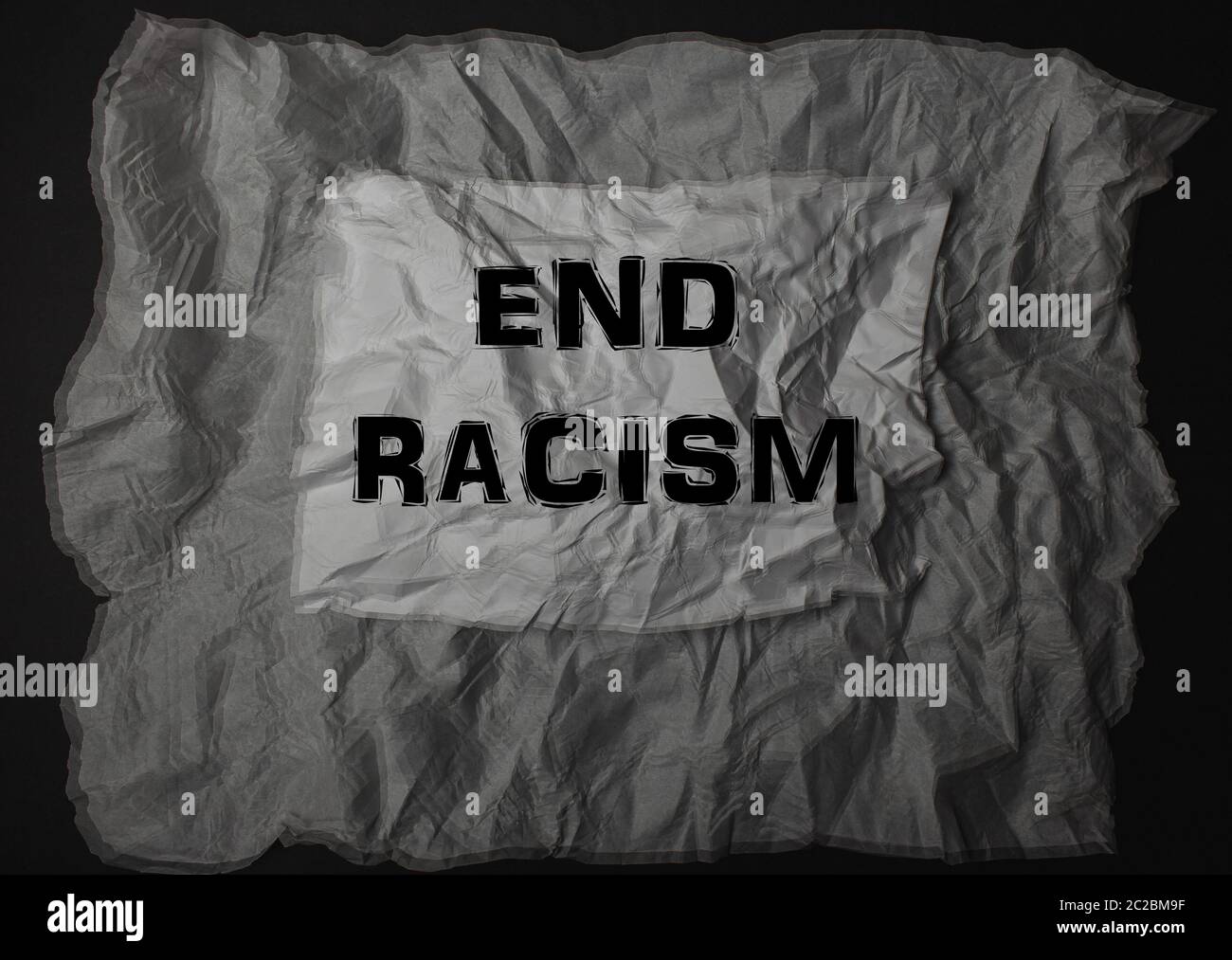 Stop Racism. Poster with phrase Stop Racism, banner on black background ...