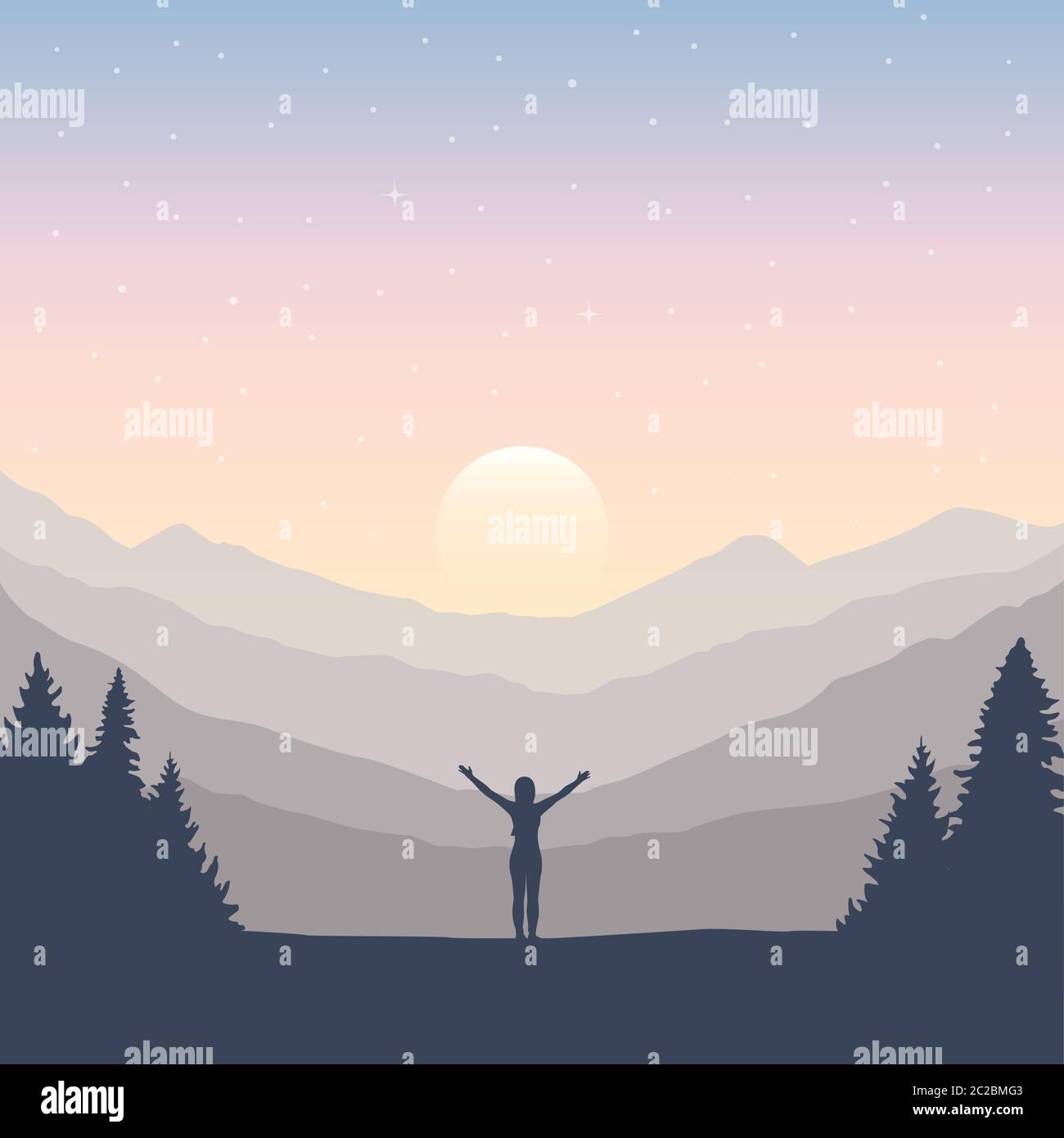 Hiker girl on tourist Stock Vector Images - Alamy