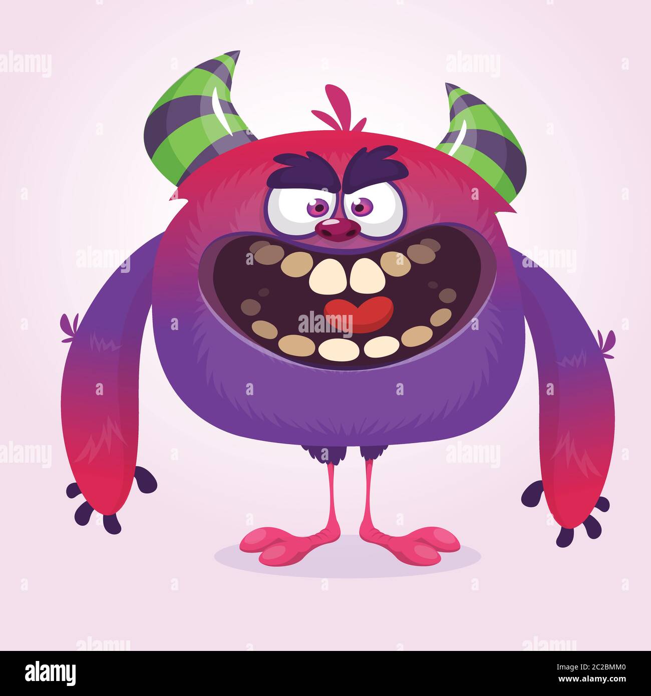 Happy cartoon monster. Vector Halloween monster Stock Vector Image ...