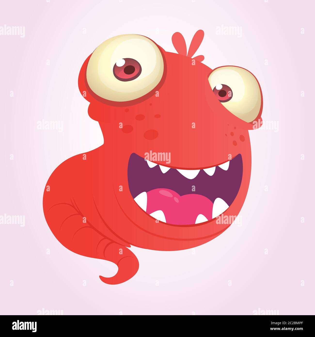 Funnny cartoon blob slimy monster laughing. Vector alien illustration ...