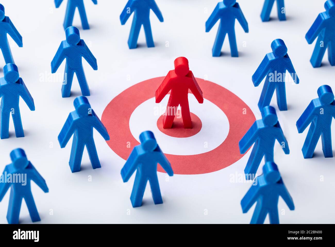 Blue Human Figure And Darts Target On White Background Stock Photo - Alamy